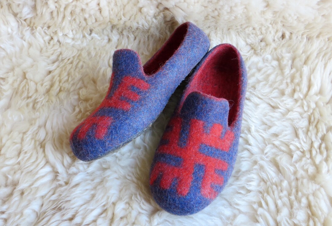 Clogs With Needle Felted Pagan Symbol of Light, Fire and Sun in Duck ...