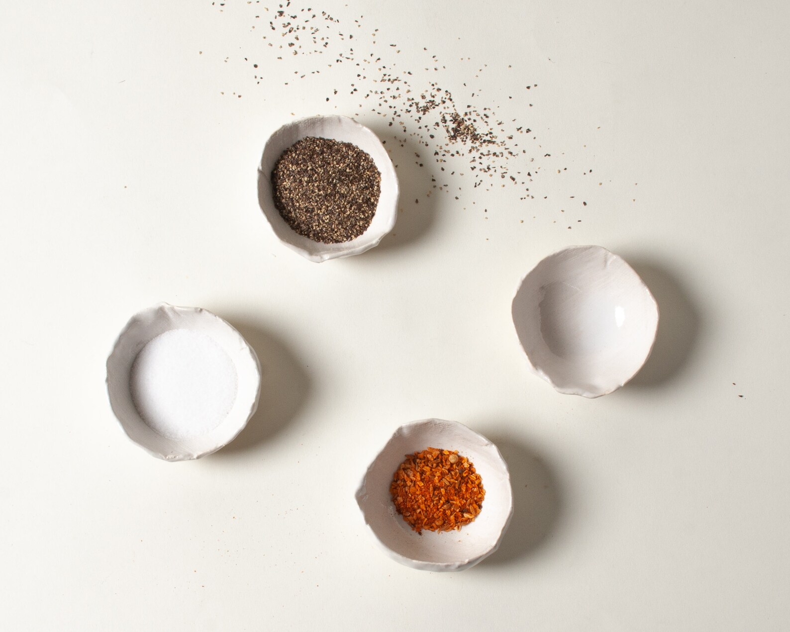 White Matte 4-piece Mini Spice Dish Set - Etsy