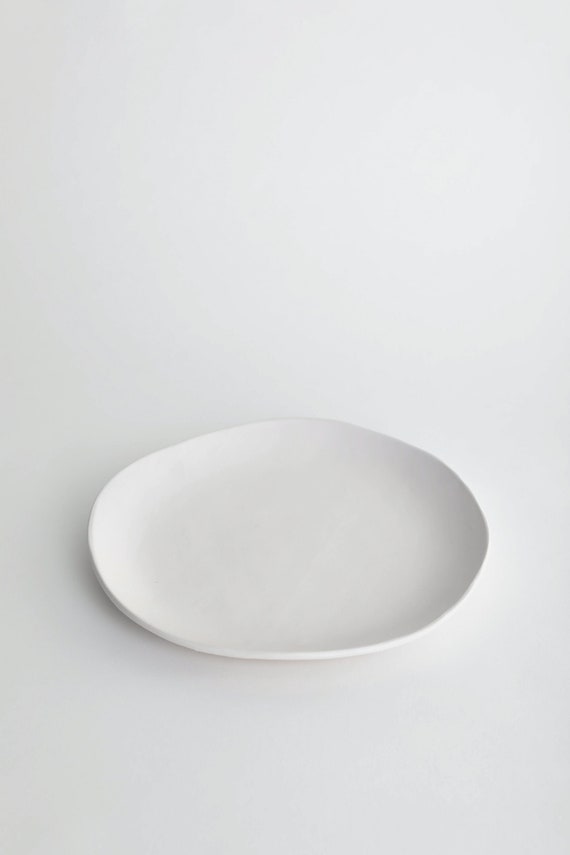 White Matte Dinner Plate - Etsy
