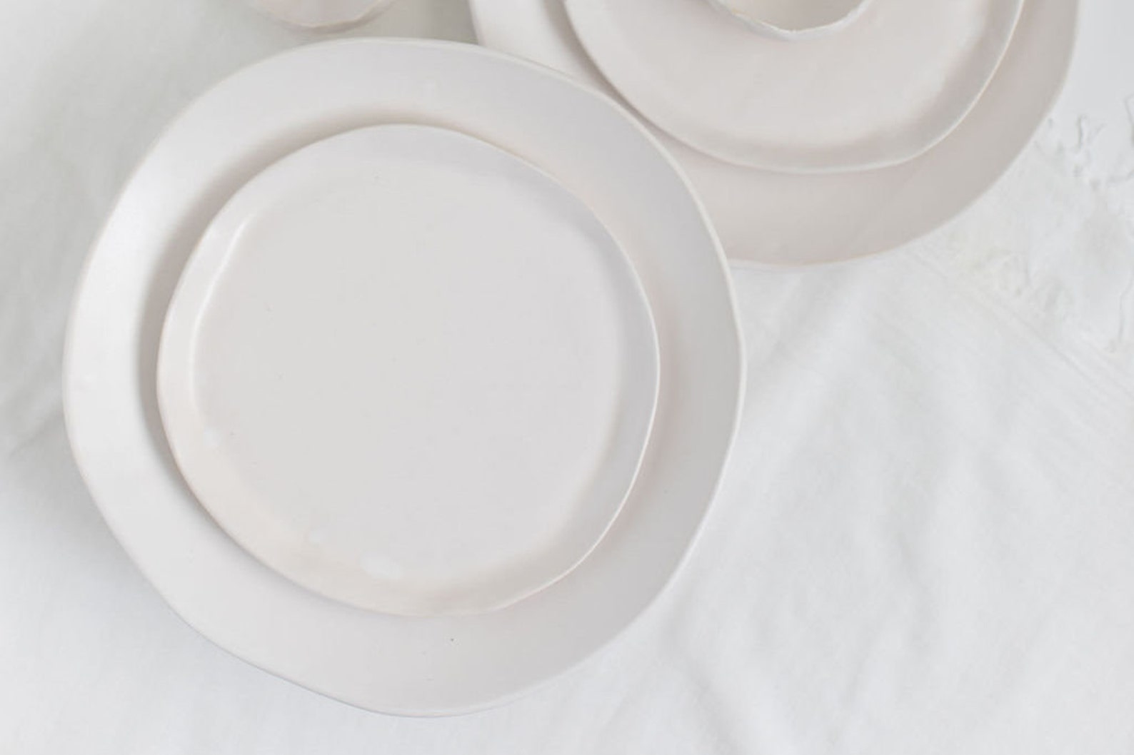 White Matte Dinner Plate - Etsy