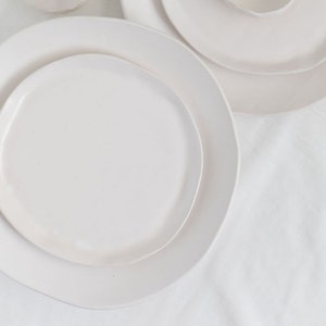 White Matte Dinner Plate - Etsy