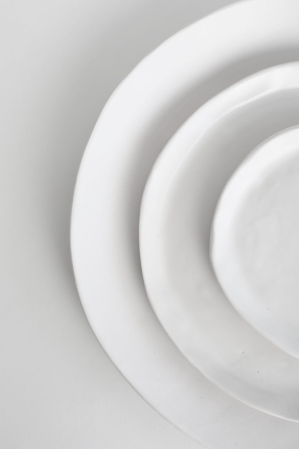White Matte Dinner Plate - Etsy