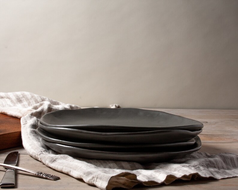 Charcoal Shino Dinner Plate | Etsy