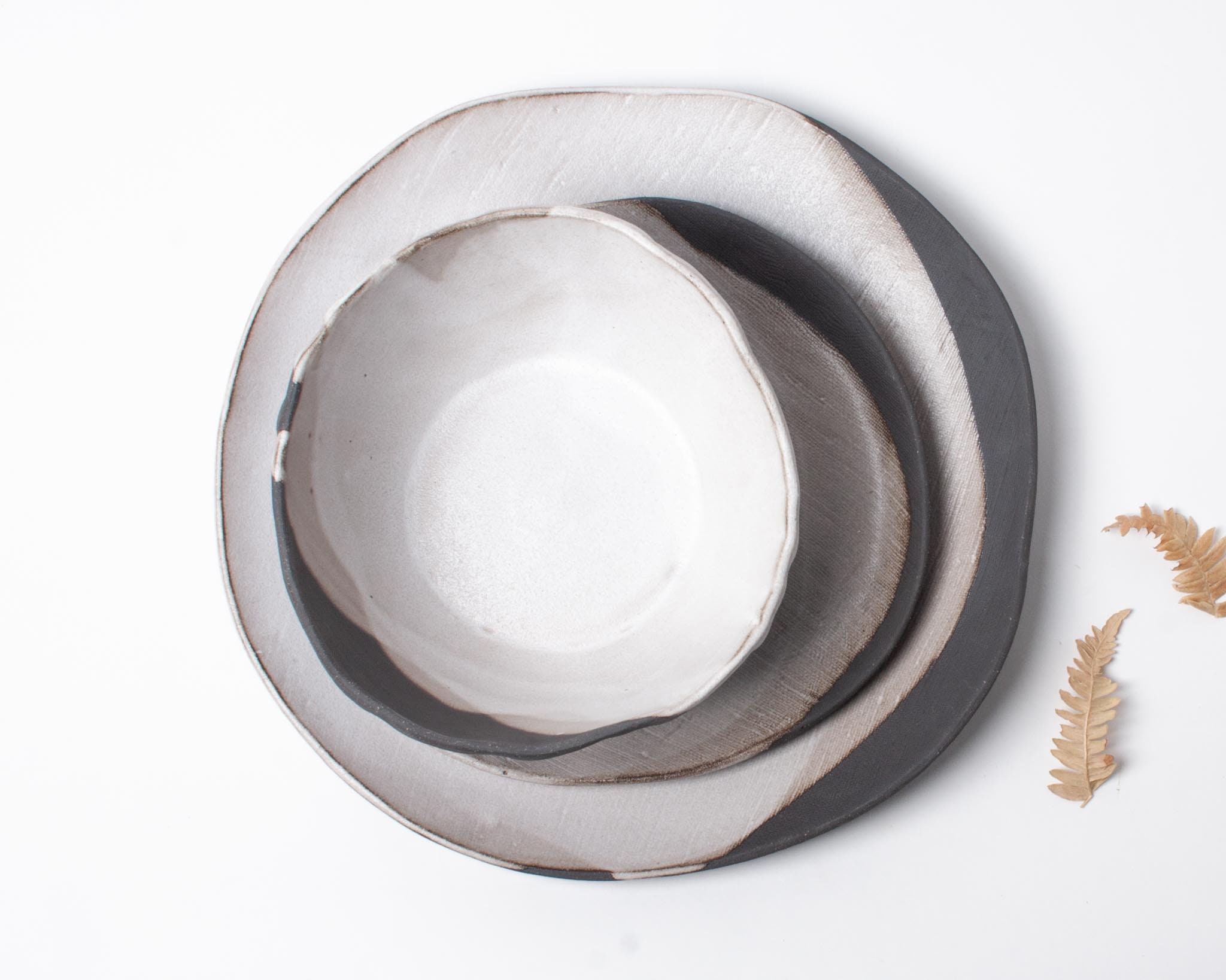 Rustic Pour Over Dinnerware Set 3 Piece Set ceramic dinner | Etsy