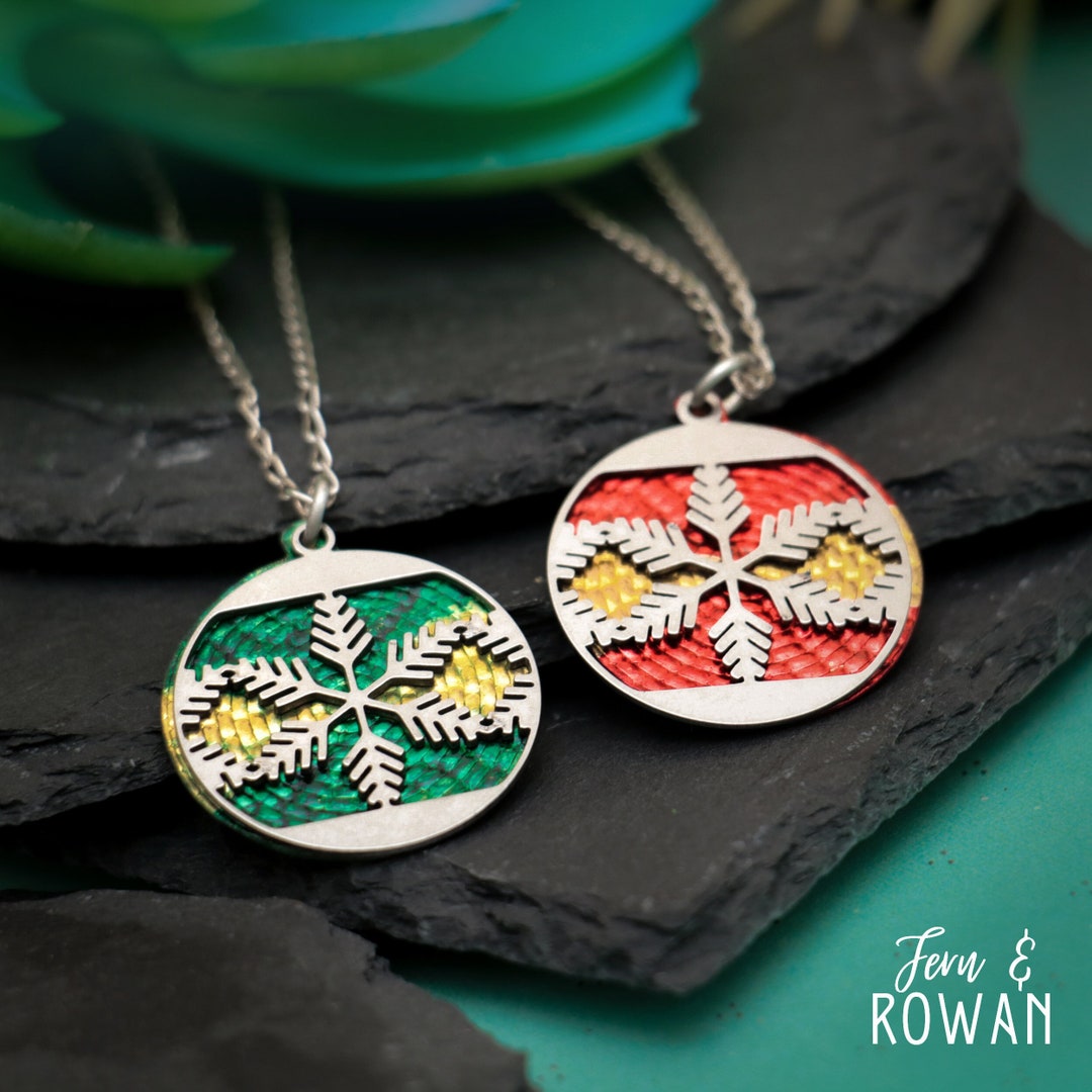 Christmas Ornament Charm Necklace, Holiday Jewelry Gift, Winter Holiday Pendant, Stocking ...