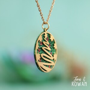 Gold Christmas Tree Necklace, Holiday Christmas Pendant, Pine Tree ...