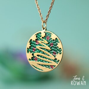 Gold Christmas Tree Necklace, Holiday Christmas Pendant, Pine Tree ...