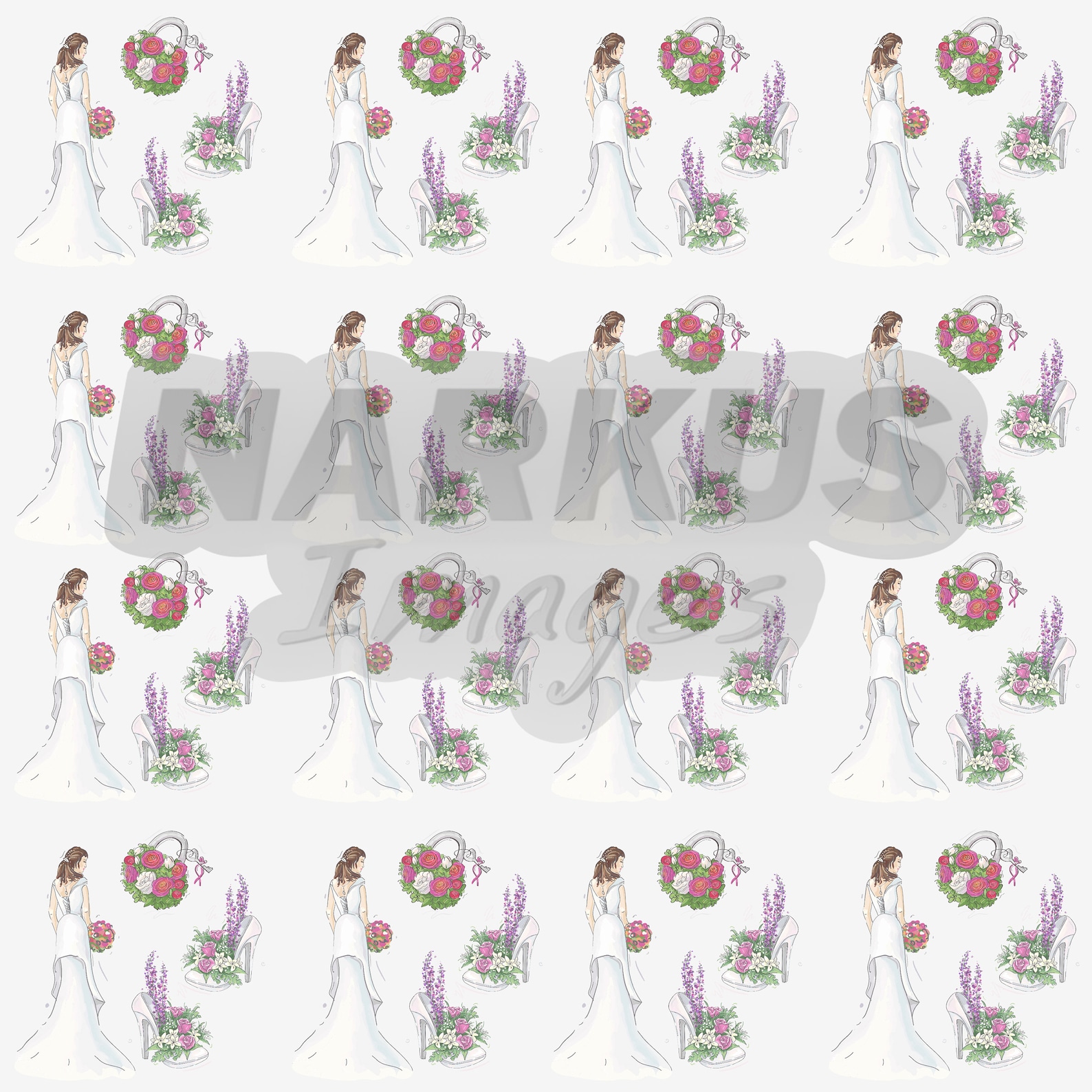 Wedding Seamless Digital Paper Set of 5 Digital Printing Invitations ...