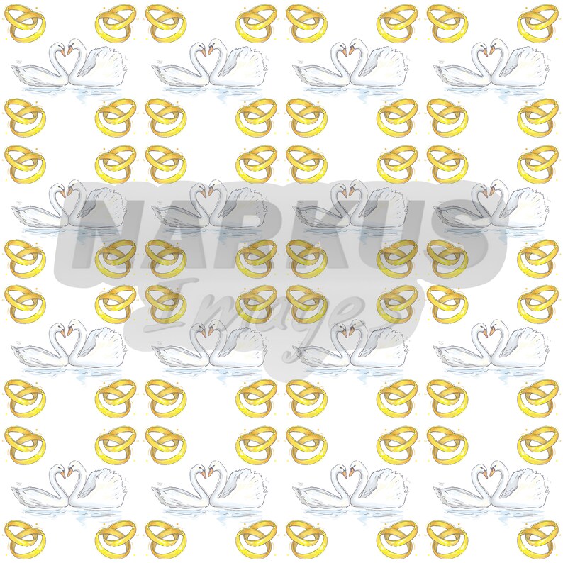 Wedding Seamless Digital Paper Set of 5 Digital Printing Invitations ...