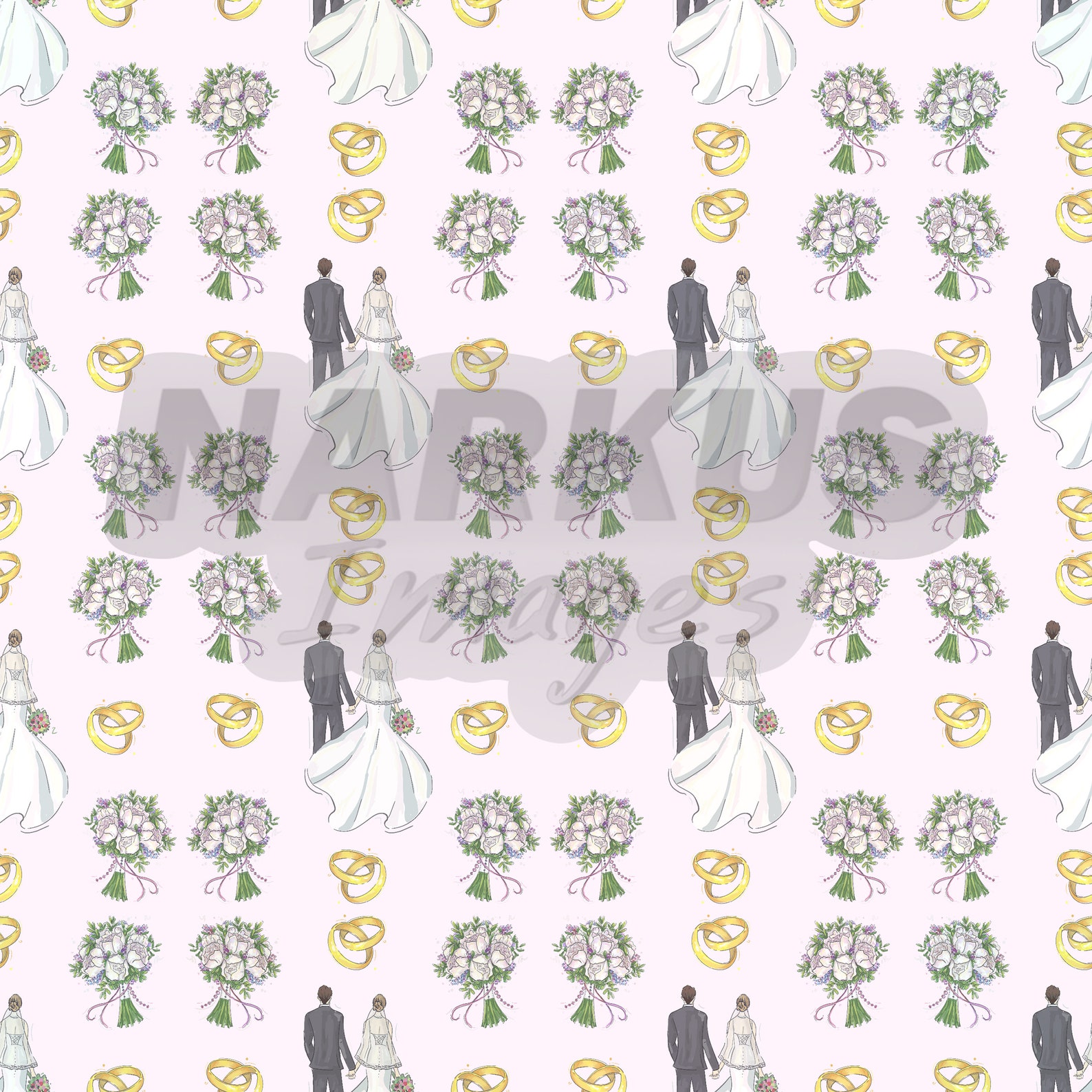 Wedding Seamless Digital Paper Set of 5 Digital Printing Invitations ...