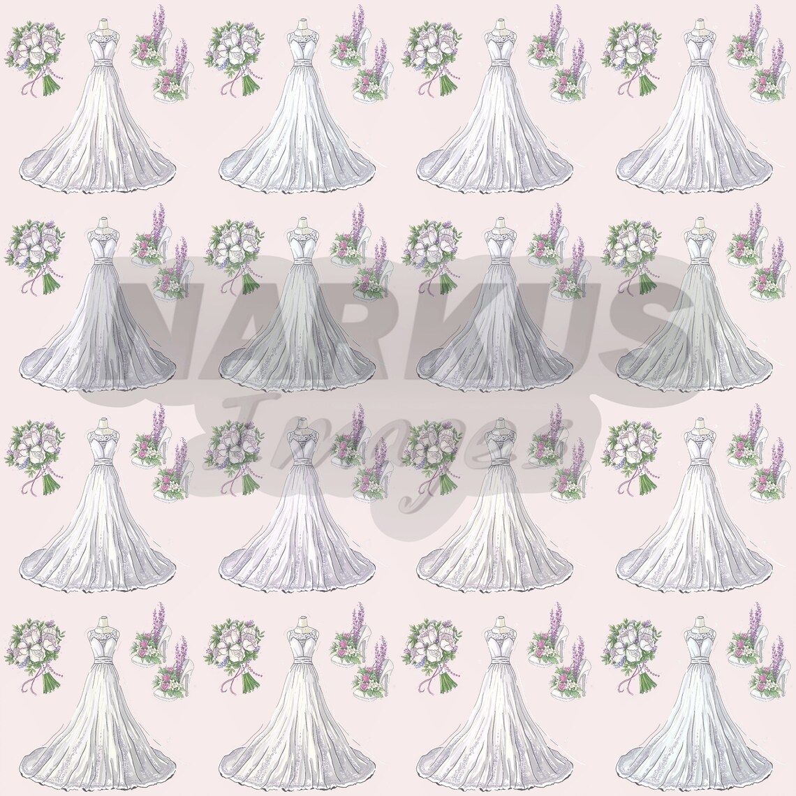 Wedding Seamless Digital Paper Set of 5 Digital Printing Invitations ...