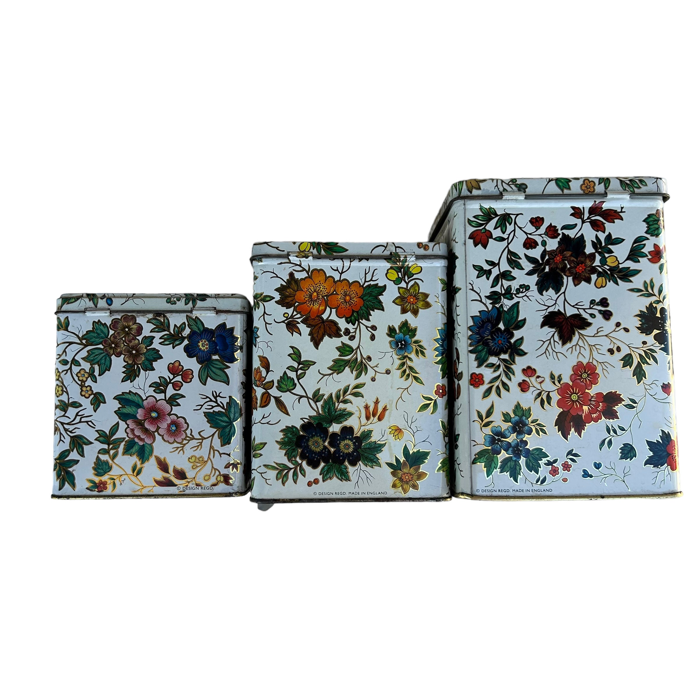 Vintage Daher Floral Chintz Hinged Tins Canister Made in - Etsy
