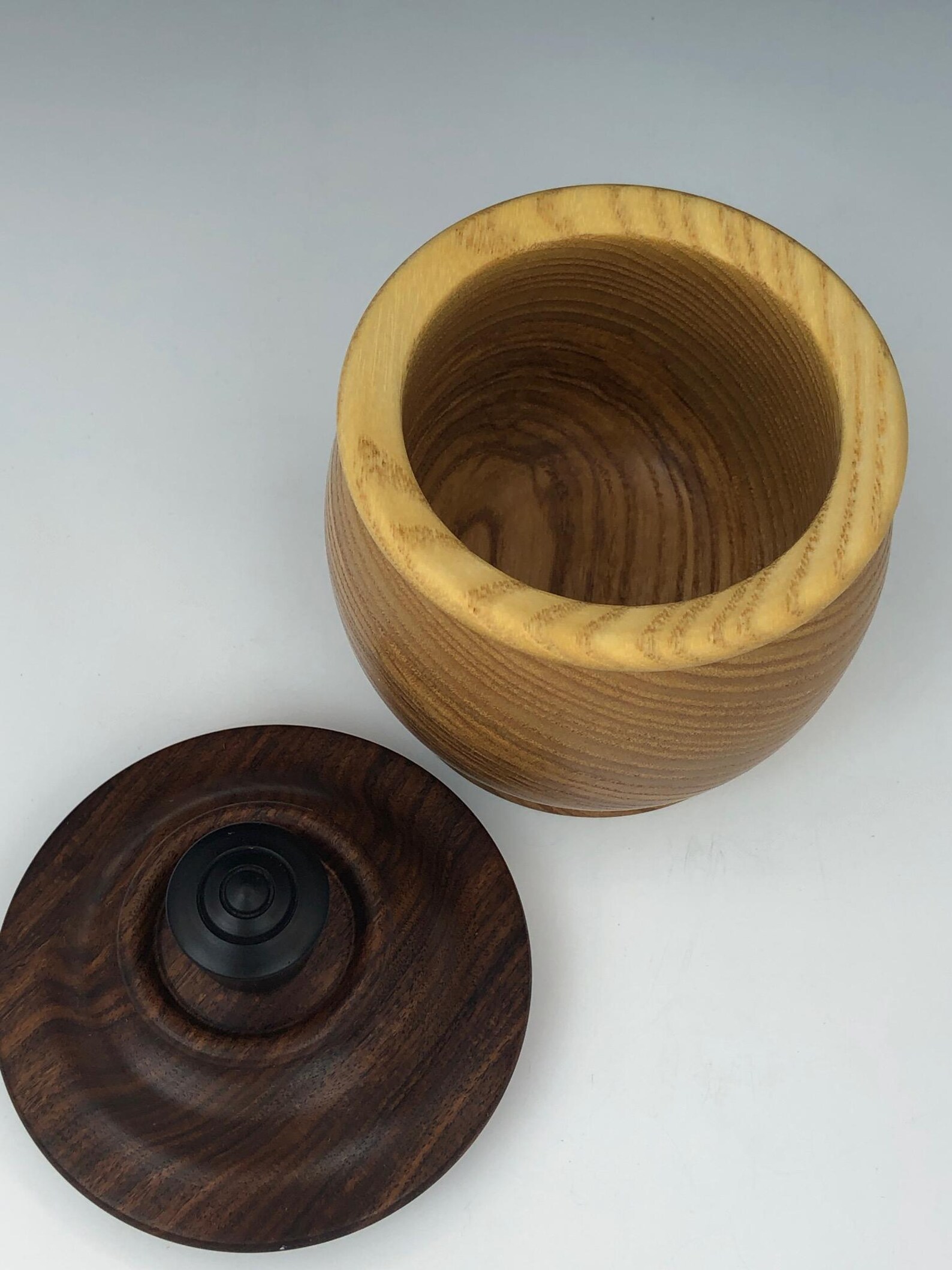 Handmade, Lathe Turned, Lidded Box With White Ash Base, Morado Lid and ...