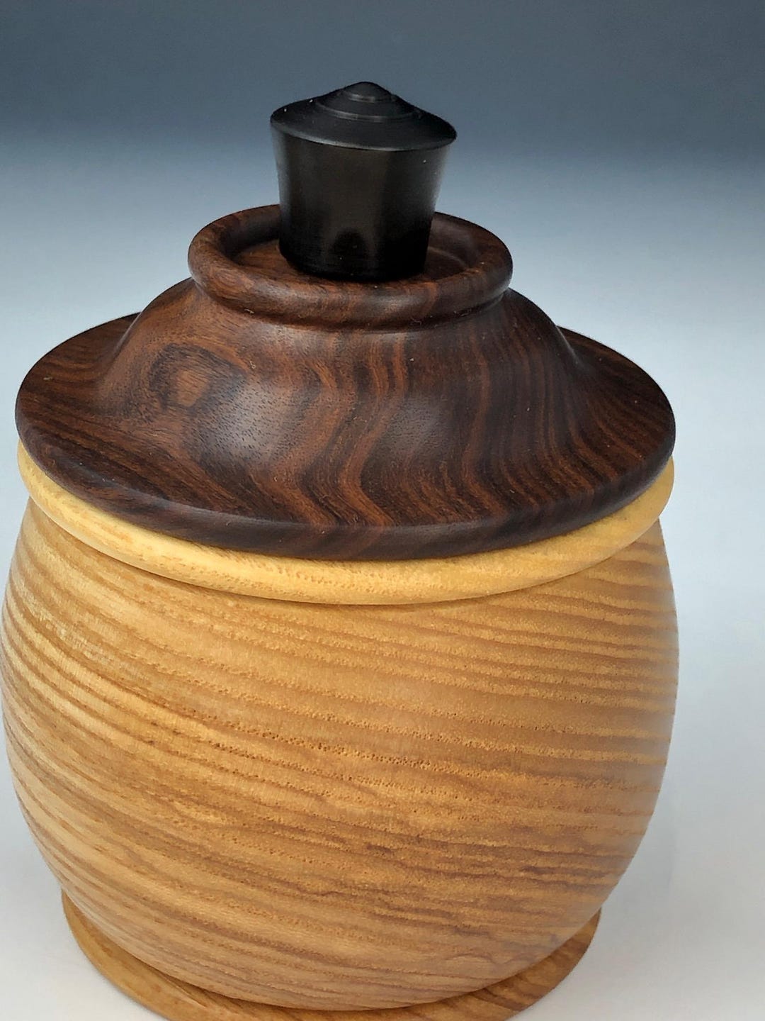 Handmade, Lathe Turned, Lidded Box With White Ash Base, Morado Lid and ...