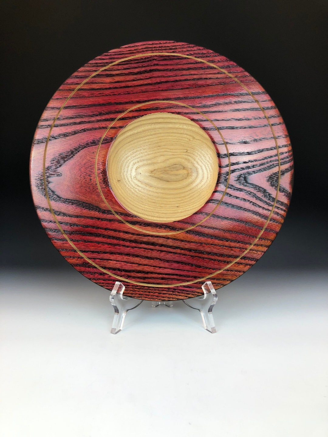 Decorative and Colorful Hand Made Ash Platter, Beautiful Wood Grain ...