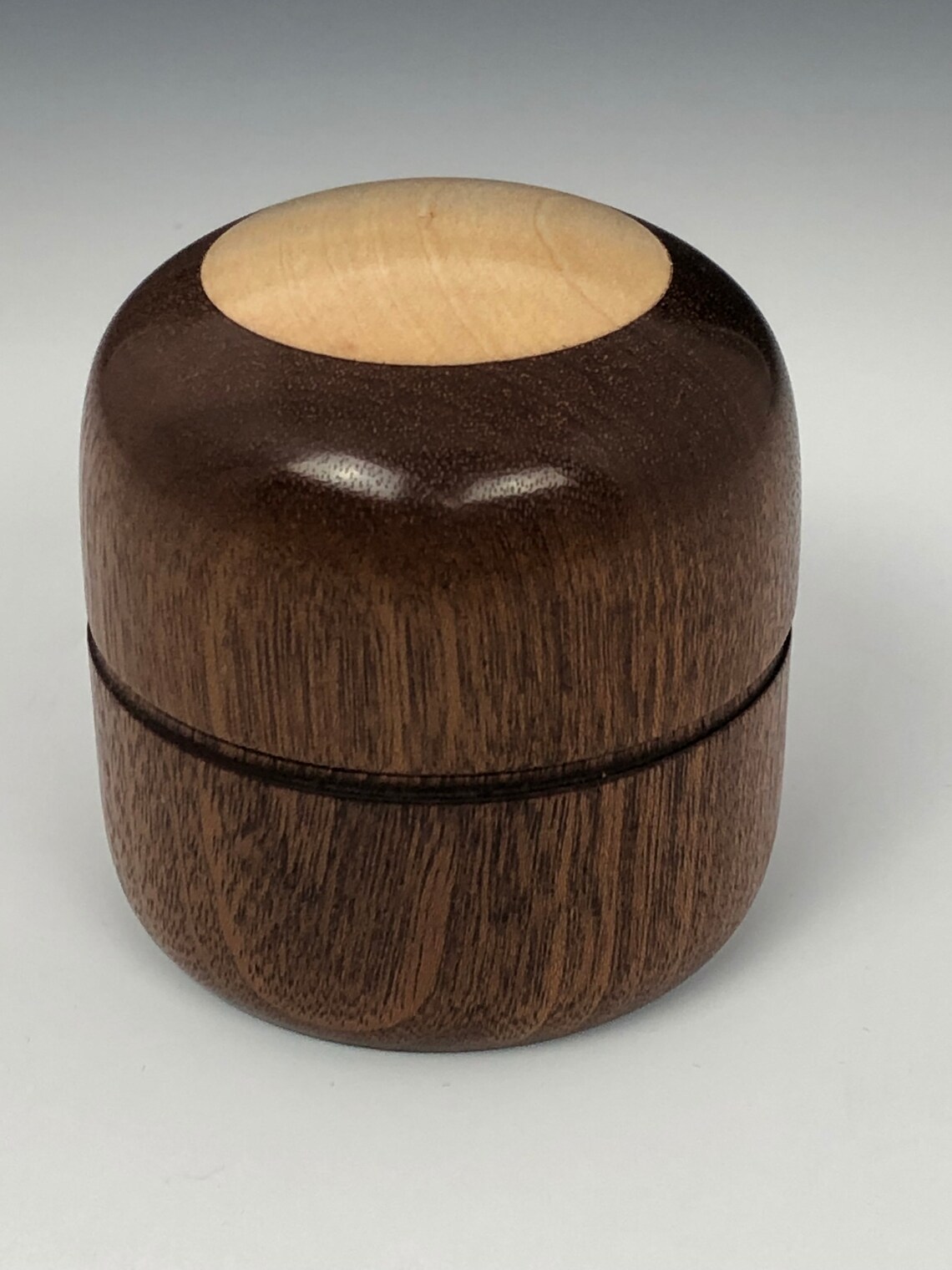 Handmade, Lathe Turned, Sapele & Maple Lidded Box. Made in the USA - Etsy
