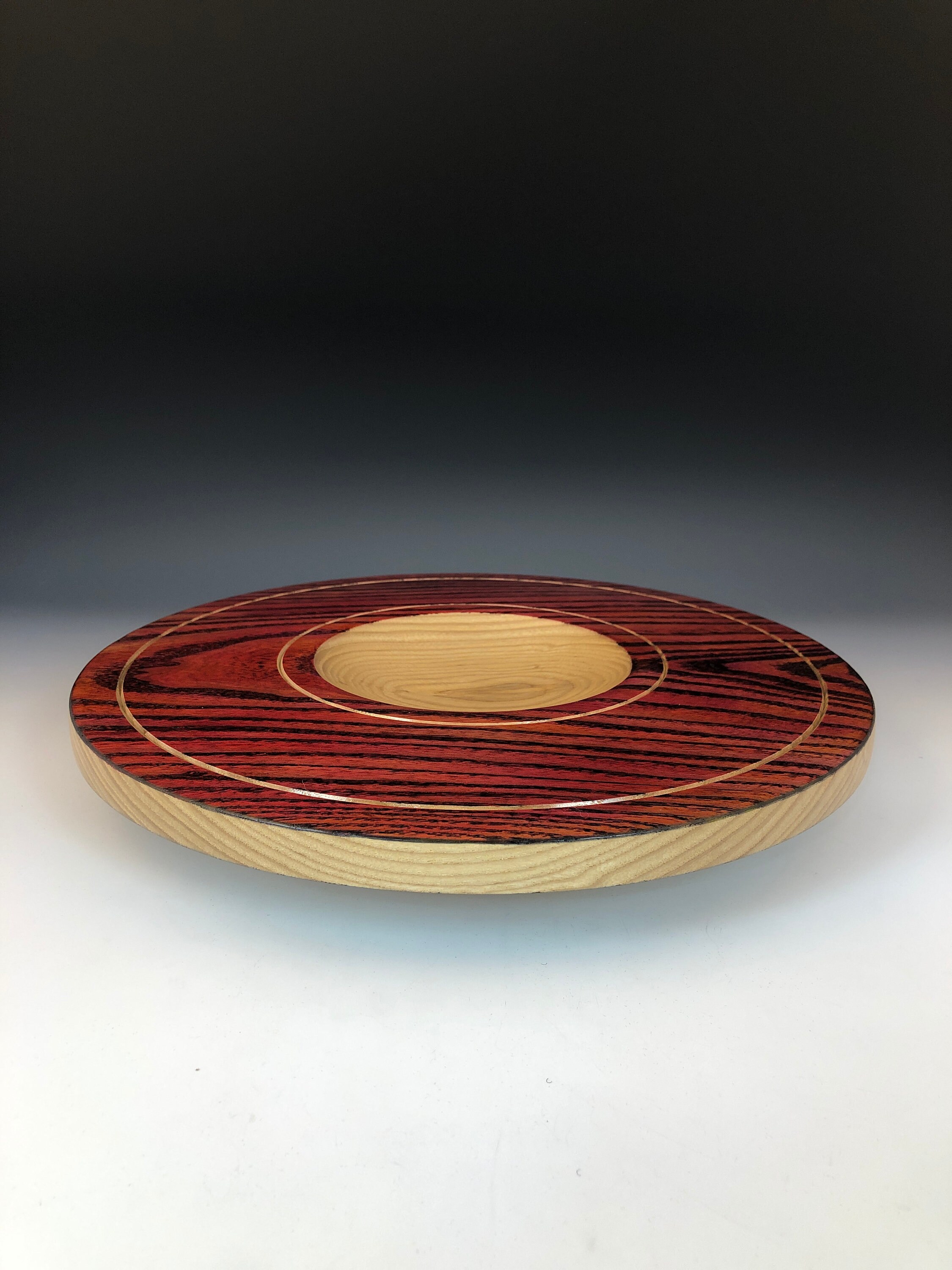 Decorative and Colorful Hand Made Ash Platter, Beautiful Wood Grain ...