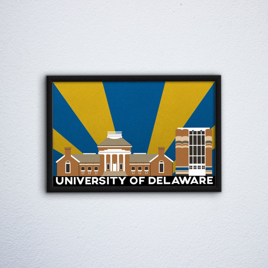 University of Delaware Campus Poster Ft. Memorial Hall and Trabant ...