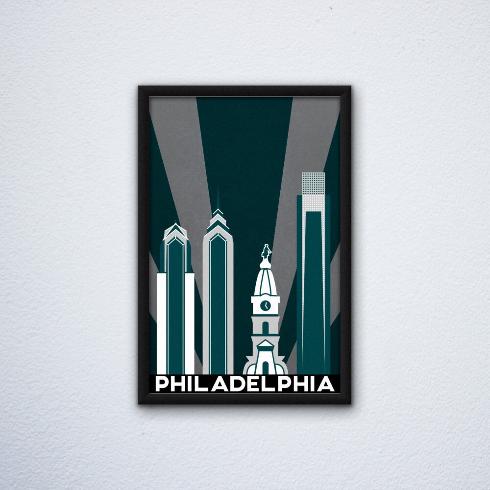 Philadelphia Skyline Poster Ft. City Hall, Liberty Place, and Comcast ...