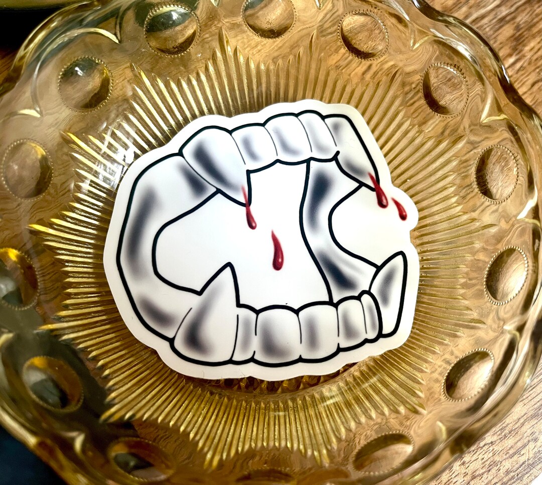 Vampire Teeth Sticker, Vinyl Sticker Halloween Sticker Goth Punk Witch ...