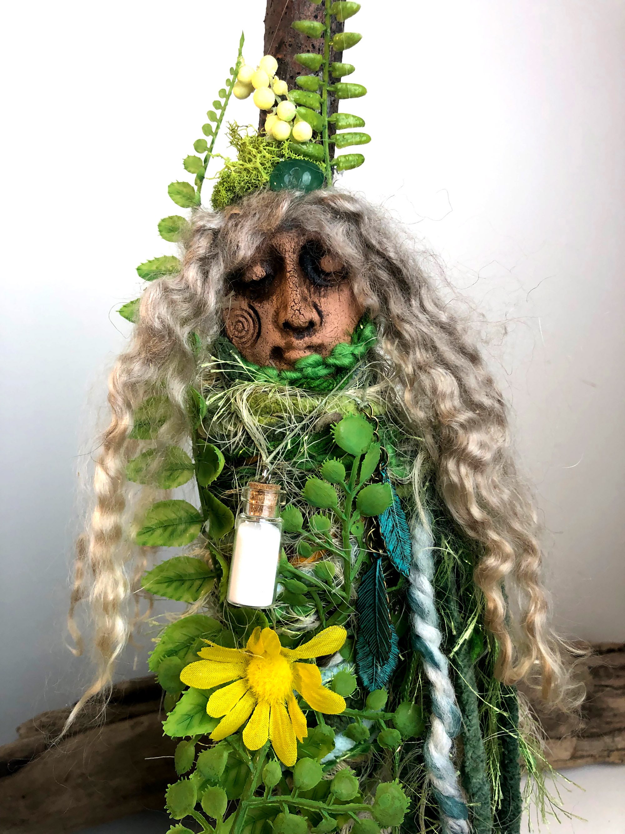Forest Spirit Hedge Witch Earth Spirit Green Witch |Art Doll Nature ...