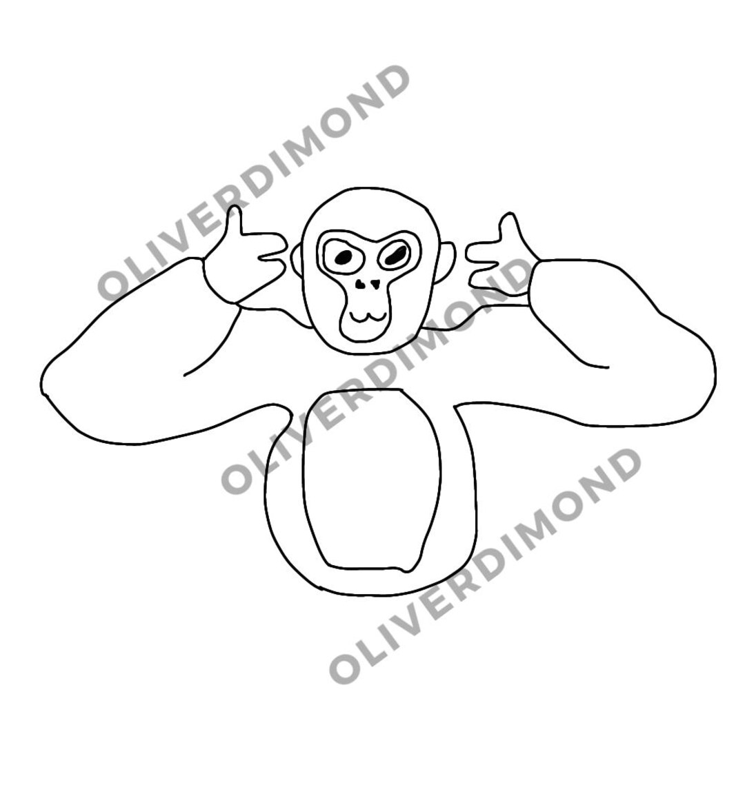 Gorilla Tag Coloring Pages - Etsy