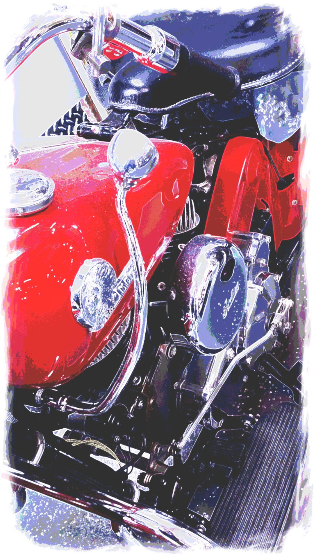 Vintage Motorcycle Chief Red Julie Flanagan Artrageous Studio Prints ...