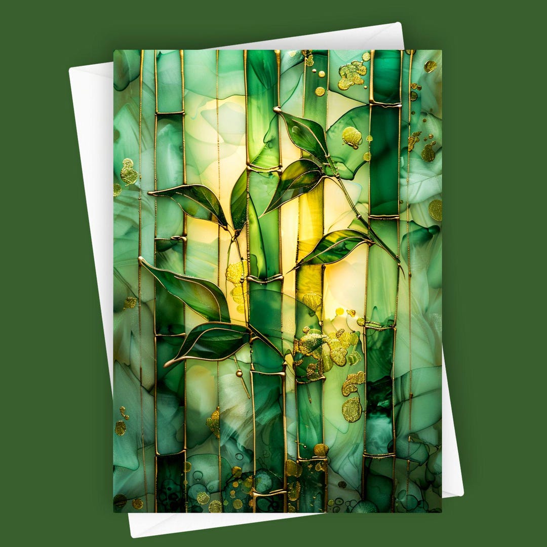 Bamboo | Botanical Greeting Card, Blank 5x7 Nature Stationery - Etsy