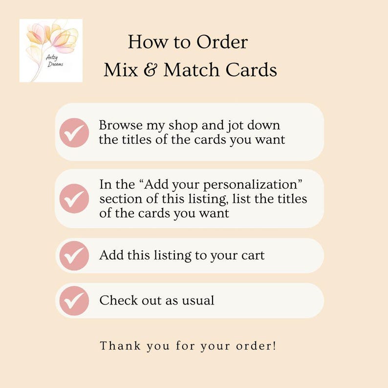 Choose Any 6 Cards | Custom Greeting Card Bundle, 5x7 Blank Card Set ...