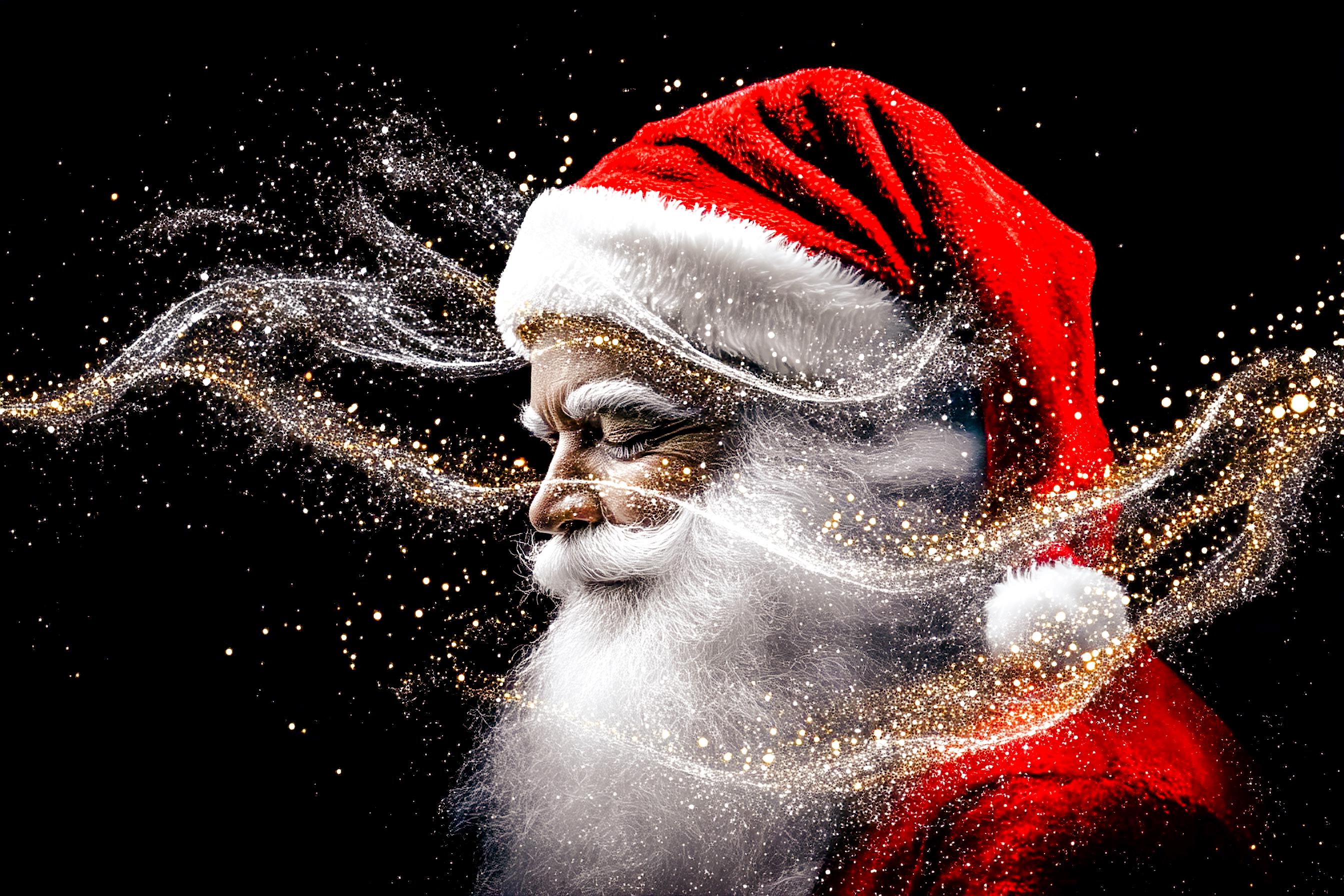 Gold Dust Santa | Santa Claus Christmas Card With Glitter Effect ...