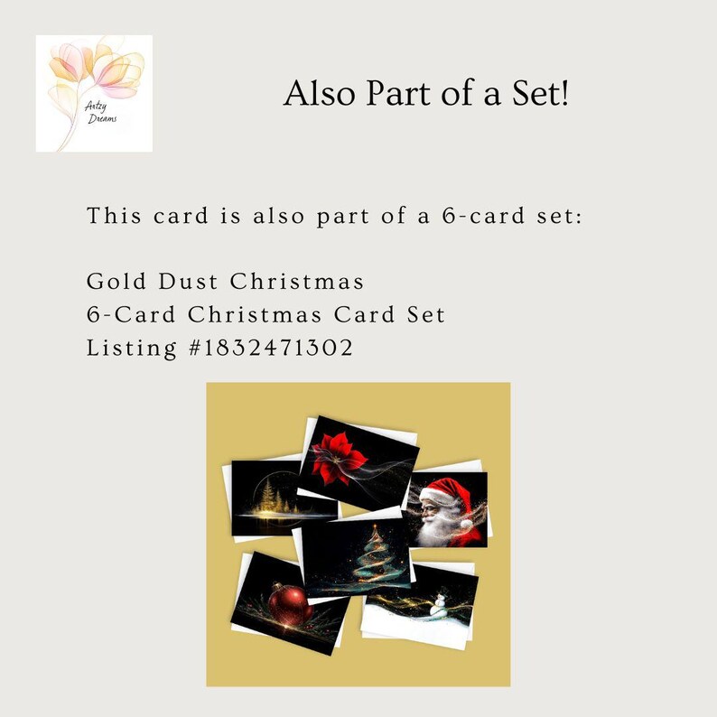 Gold Dust Santa | Santa Claus Christmas Card, Blank 5x7 Holiday ...