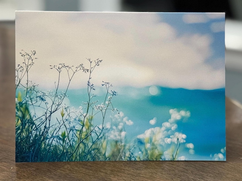 Seaside | Blank 5x7 Greeting Card, Ocean View Stationery, Coastal Note ...