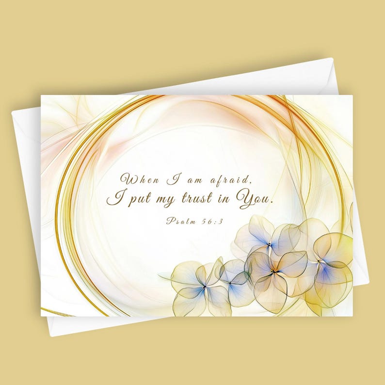Halo Psalm 56:3 | Ethereal Hydrangea Card With Bible Verse | 5x7 Blank ...