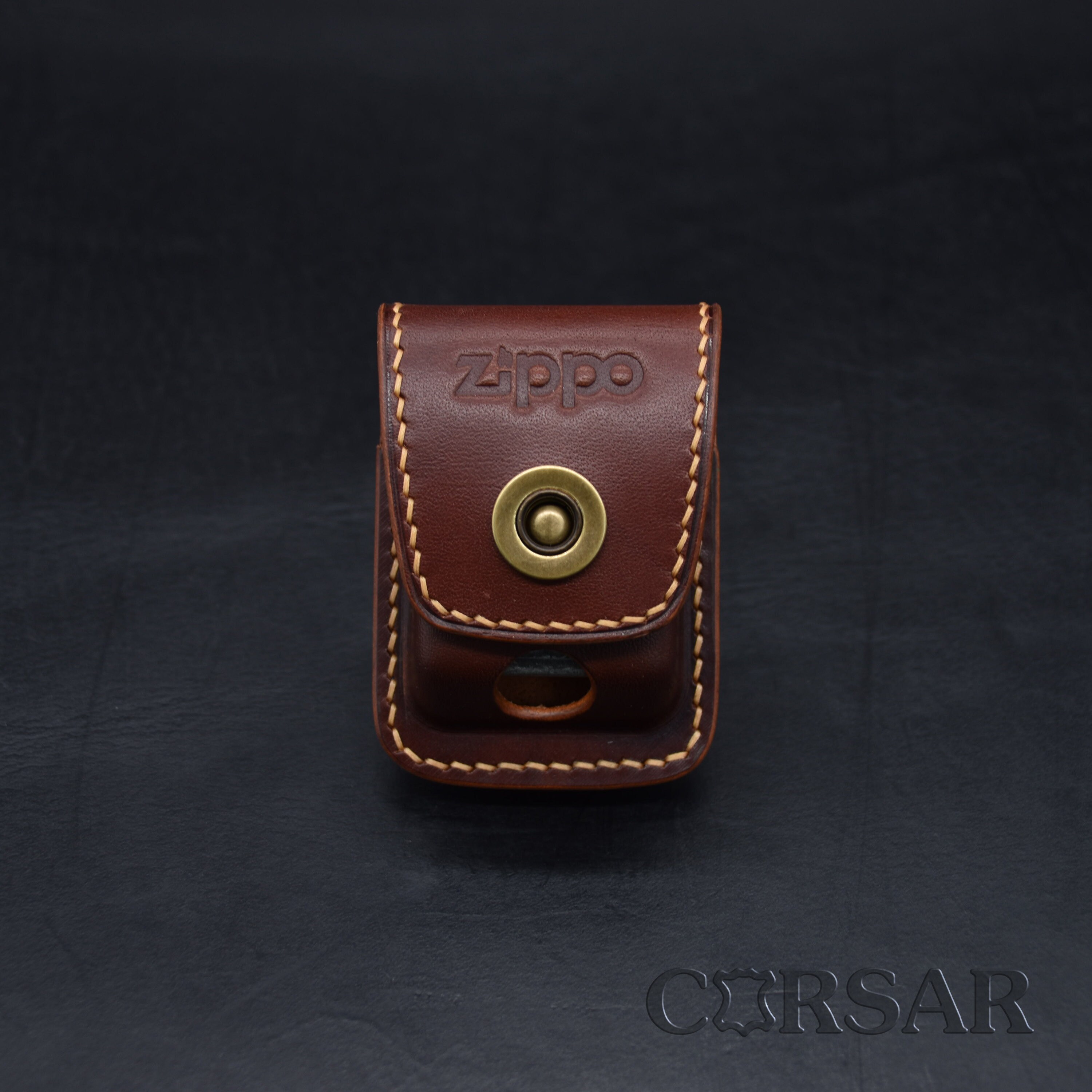 Leather Case for ZIPPO Lighter, Leather Pouch With Belt Loop, Closed ...