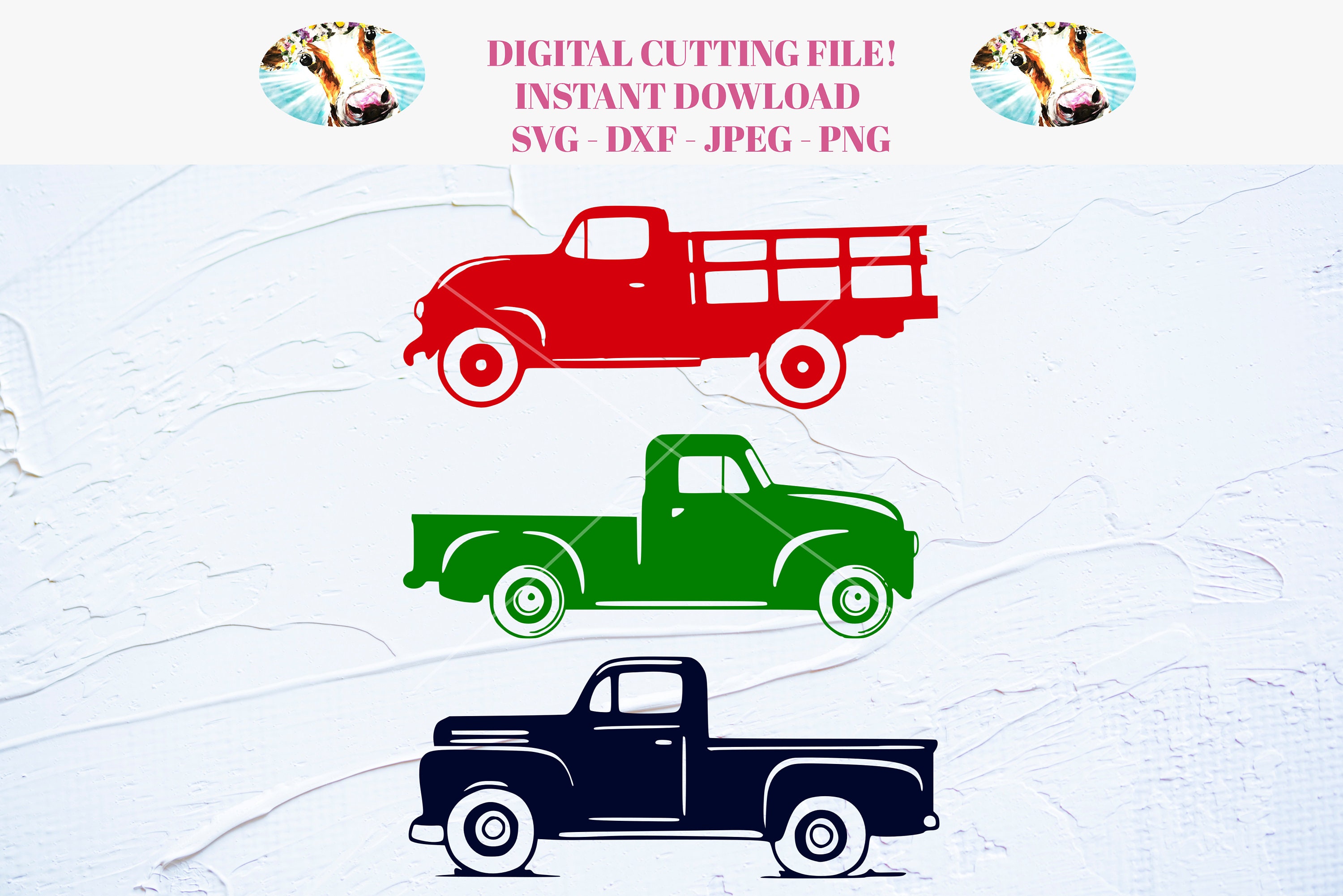 3 Vintage Farm Truck Svg Bundle. Fall Harvest Tshirts Signs | Etsy