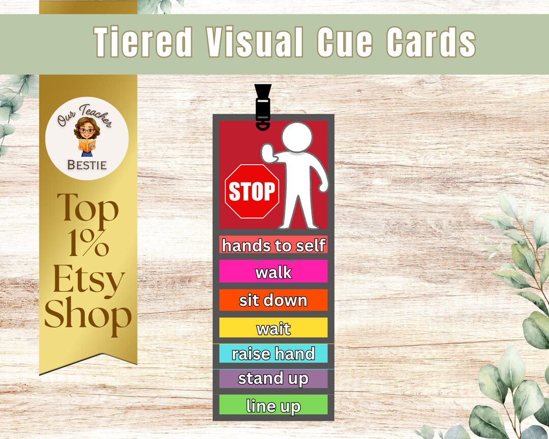 Visual Behavior Cue Cards for Keyrings/lanyards, Special Education ...