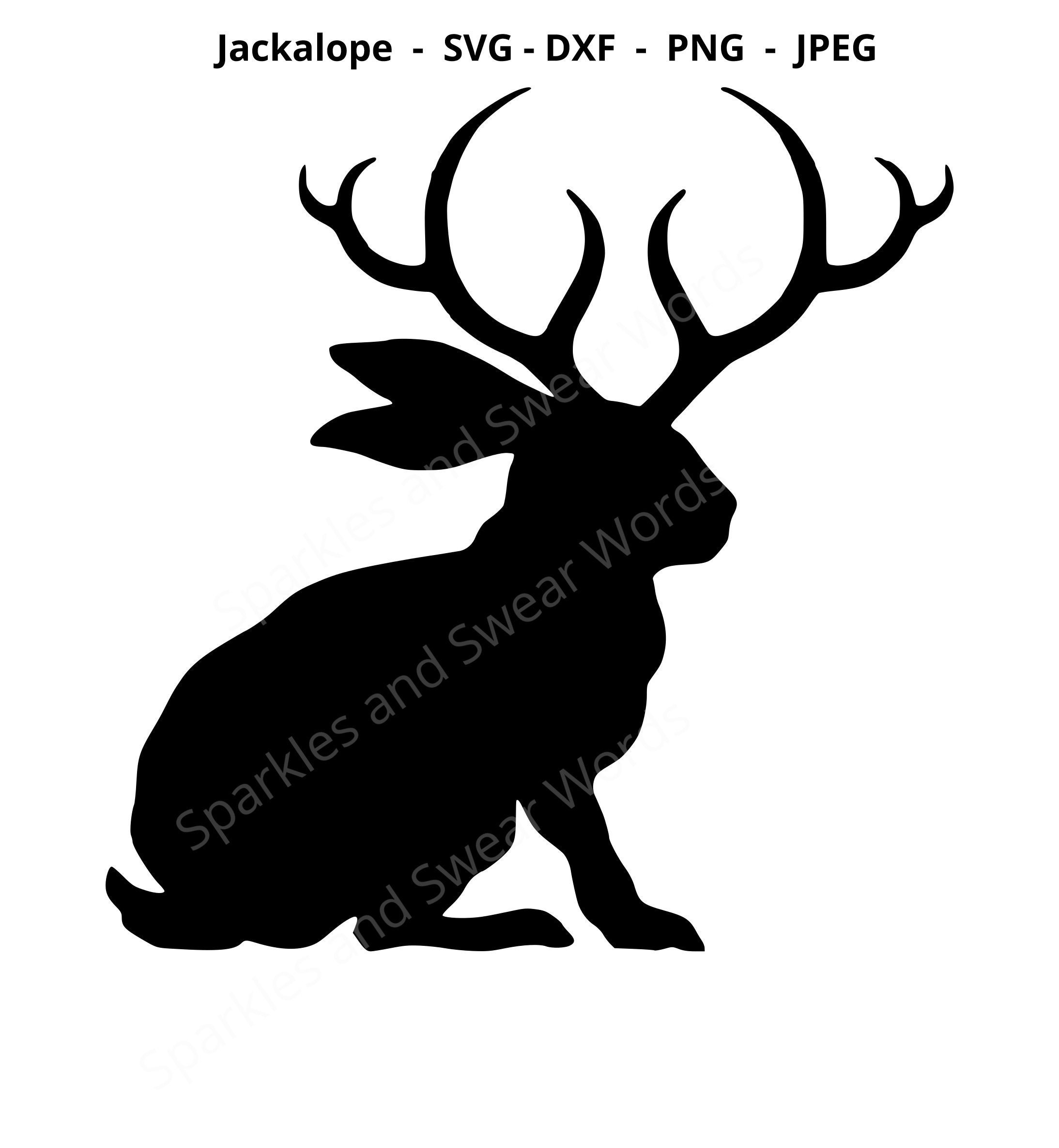 Easter jackalope outline. svg dxf png jpeg. Perfect for | Etsy