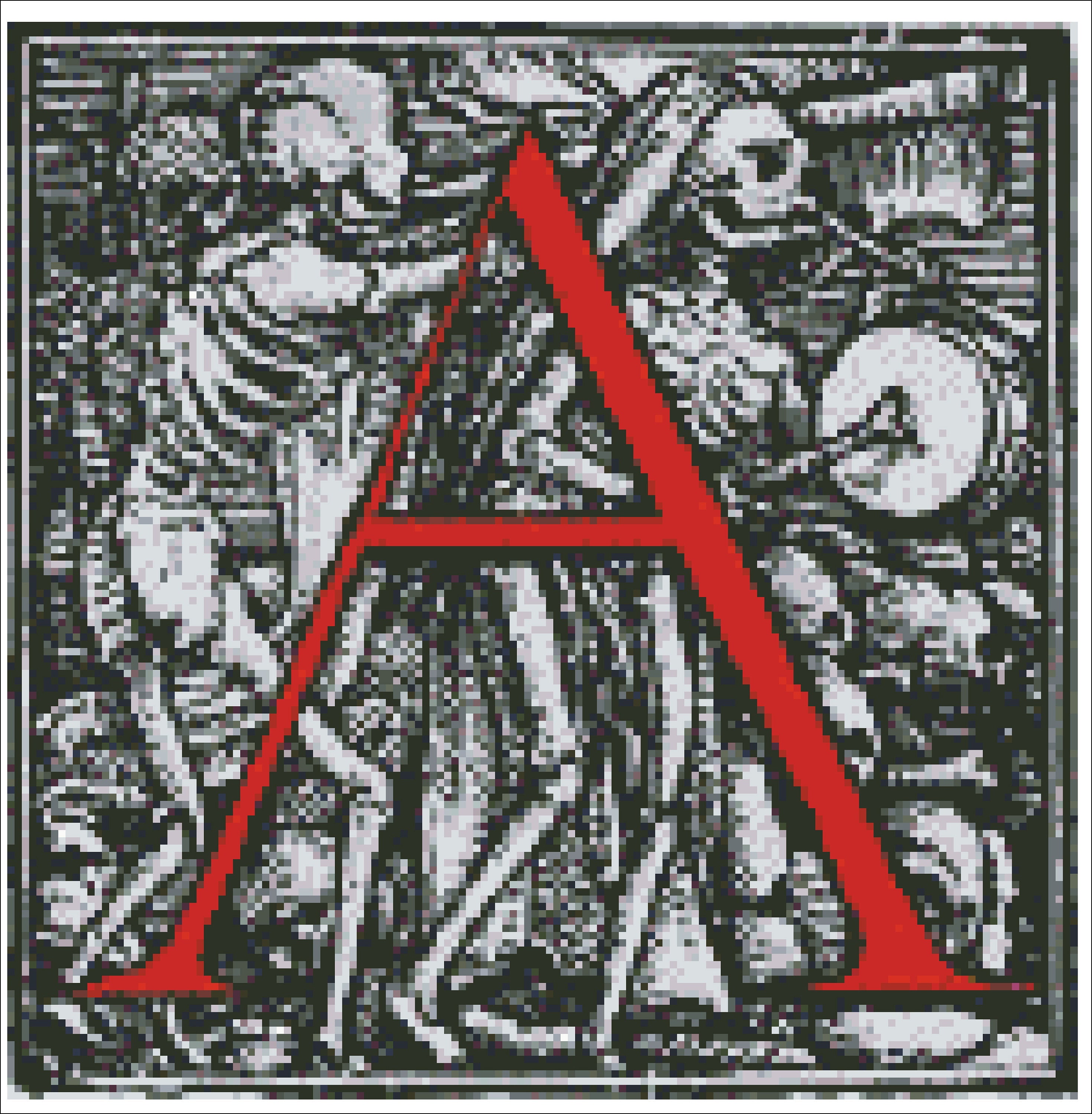 A Holbein Alphabet Macabre Letter Sign Crosstitch Digital | Etsy