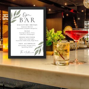 Signature Cocktail Drink Menu Sign, Rustic Minimalist Design ...