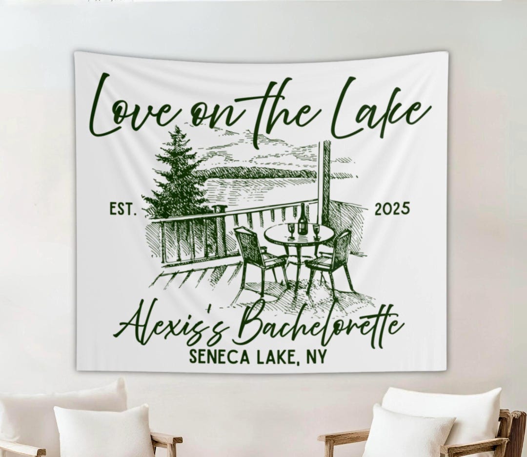 Love on the Lake Bachelorette Tapestry: Personalized Camp Bachelorette ...