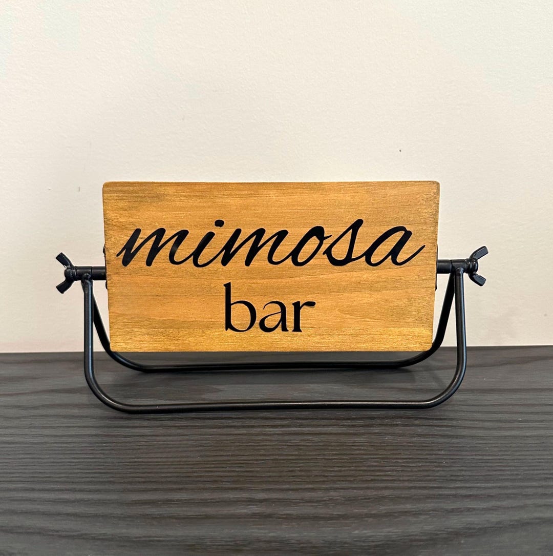 Wood Mimosa Bar Sign, Rustic Bridal & Baby Shower Decor, Bubbly Bar ...