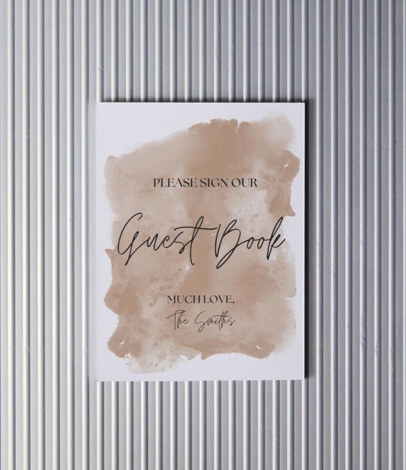 Charming Rustic Wedding Guest Book Sign Template Digital Download for ...