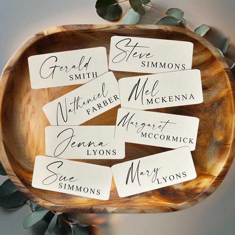 Personalized Wedding Name Place Cards Flat Lay Customized Seating Name ...