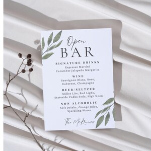 Signature Cocktail Drink Menu Sign, Rustic Minimalist Design ...