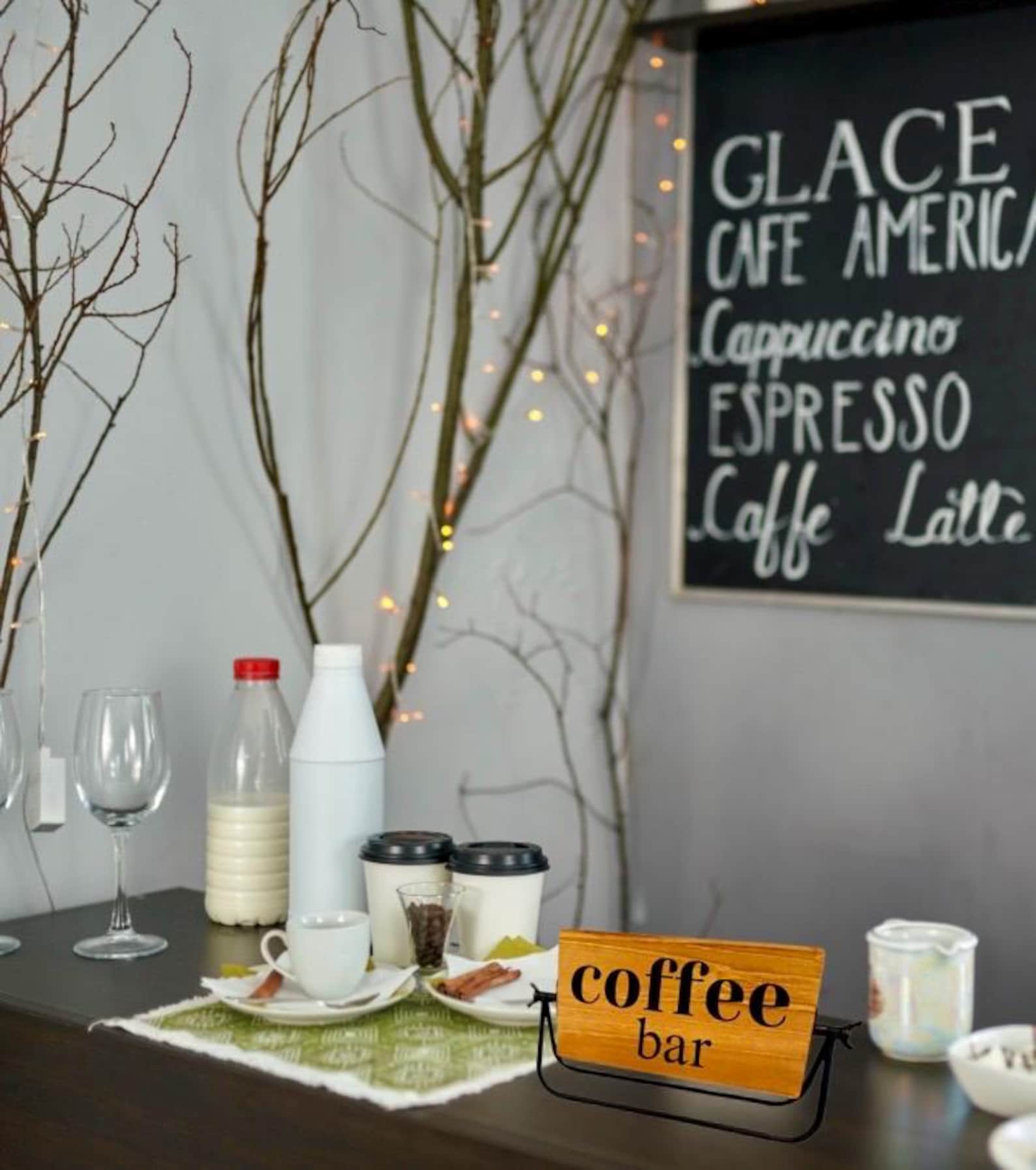 Rustic Wood Coffee Bar Sign | Farmhouse Coffee Decor - Etsy