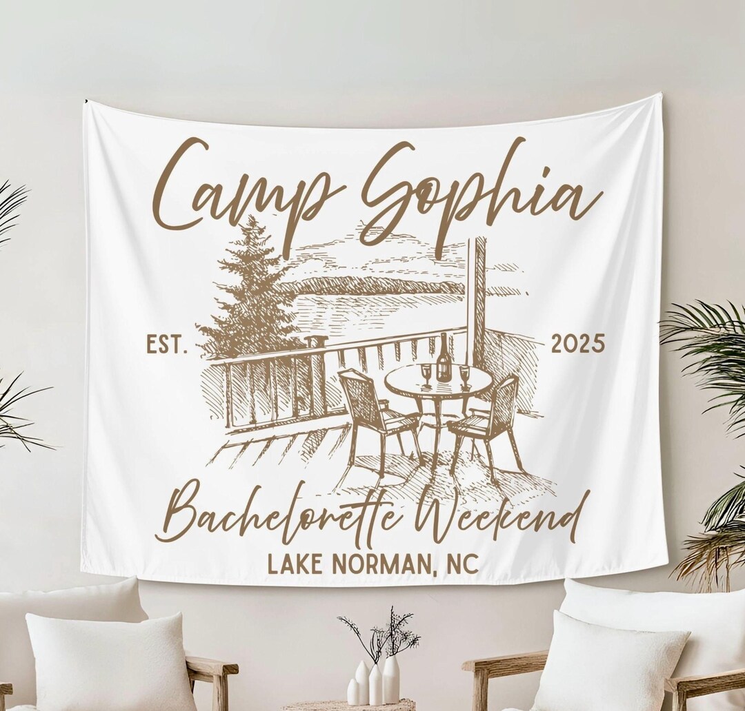 Camp Bachelorette Banner Flag, Personalized Banner Sign, Bach Party ...