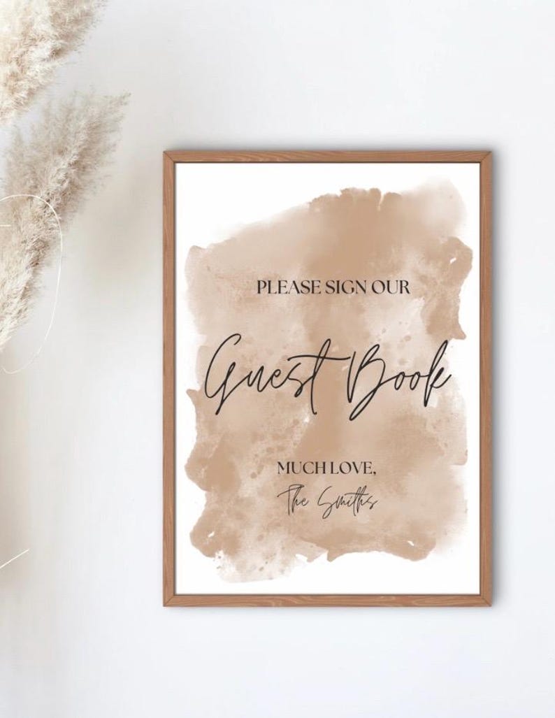 Charming Rustic Wedding Guest Book Sign Template Digital Download for ...