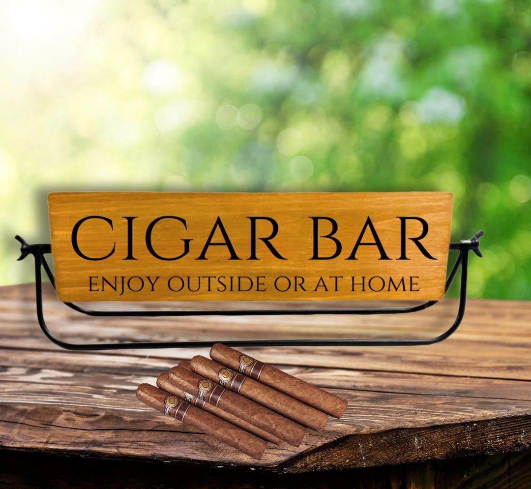 Rustic Wooden Cigar Bar Sign Elevate Your Wedding Decor - Etsy