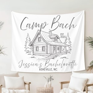 Camp Bach Bachelorette Banner Sign, Bach Party Decor, Lake Cabin ...