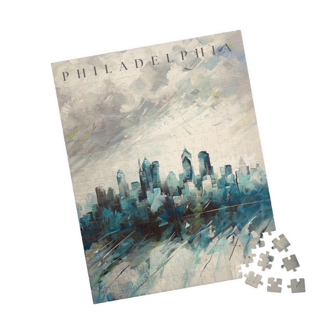 Puzzle, Philadelphia Skyline Blue, Jigsaw Puzzle, 252 Piece Puzzle ...